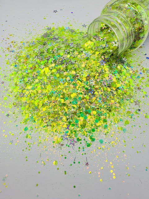 Solar Glow - Yellow Star Glow Glitter 5-9 – Custom By Estee