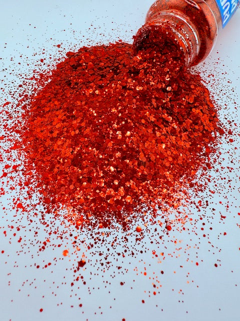 Ruby Rush- Deep Red Sparkle Chunky Mixed Glitter 12-7 – Custom By Estee